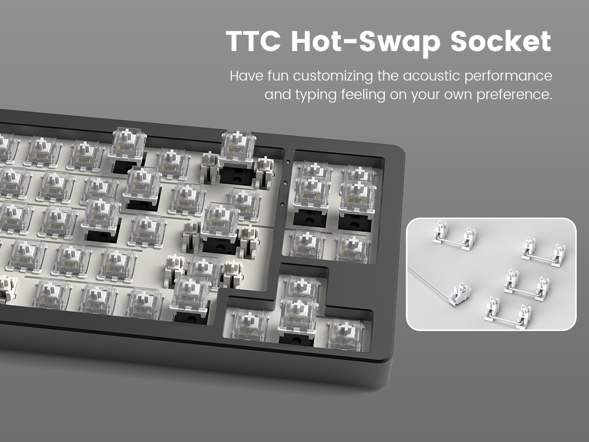 Womier S-K71 68% aluminum three-mode washer blue mechanical keyboard Black - Newegg.com