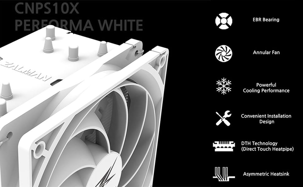 Zalman 10X Performa White, Extreme Performance CPU Cooler, Intel ...