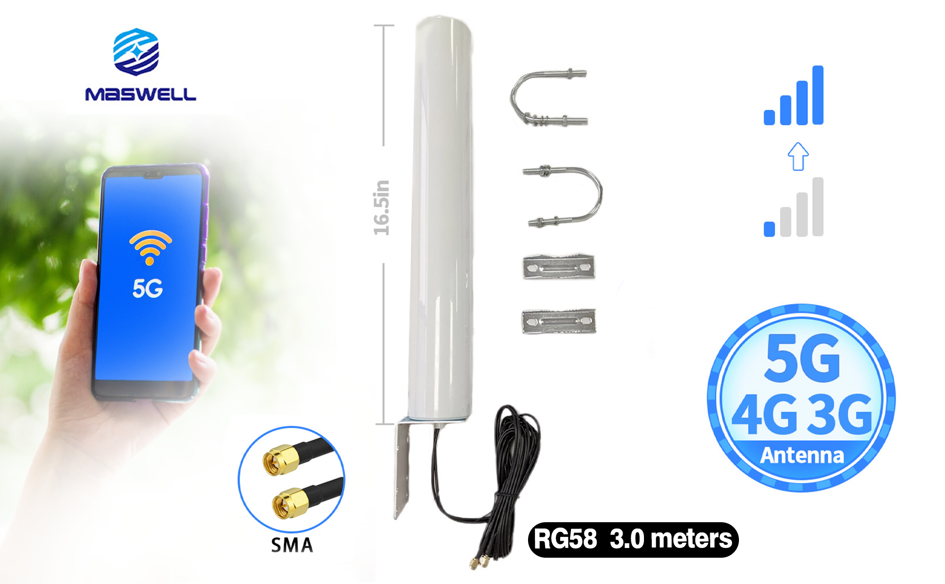 4G LTE MIMO High Gain Cylinder Antenna 700-6000MHz - Newegg.com