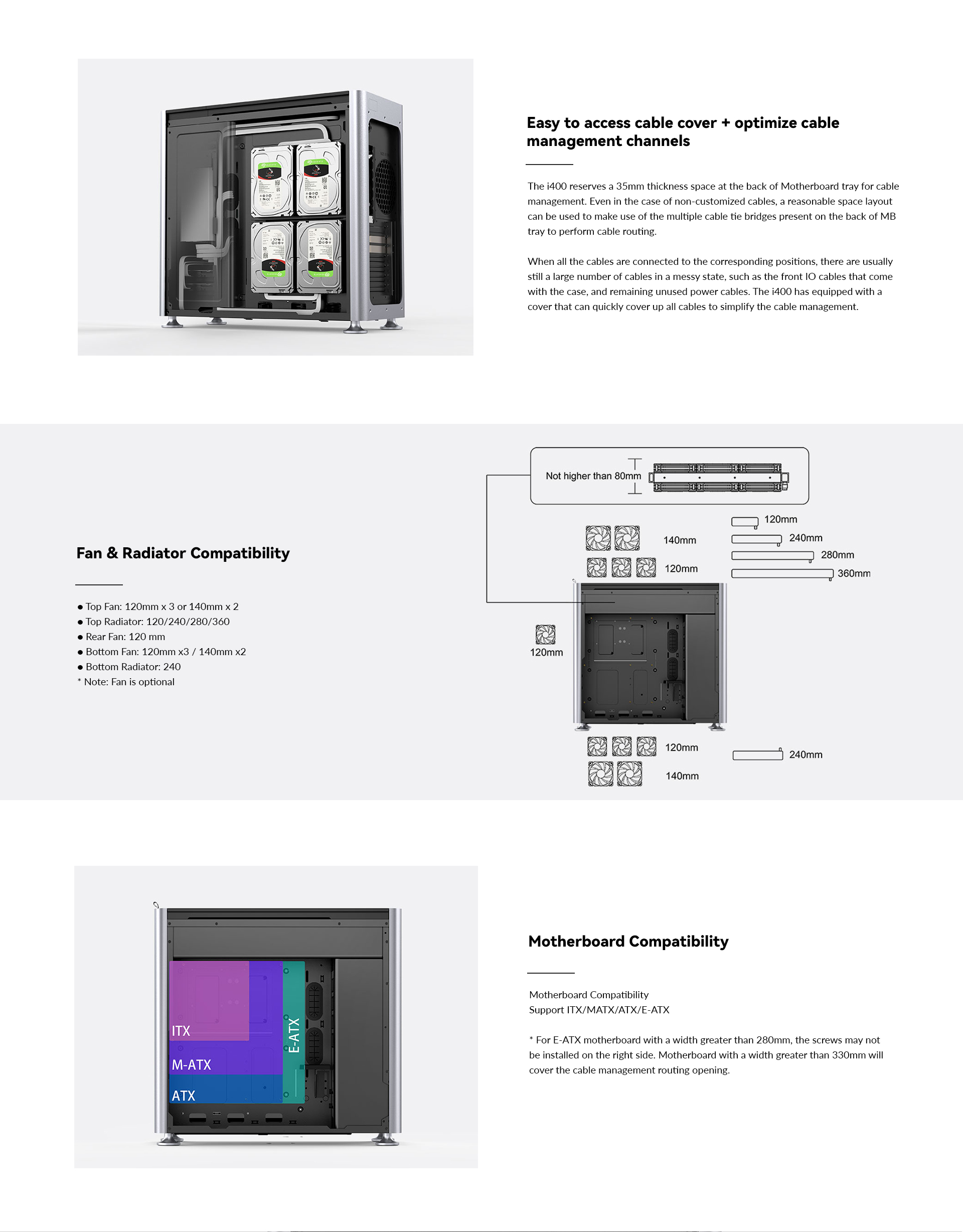 JONSPLUS i400 SG ATX Mid Tower Computer Case,Simplicity Design Glass ...