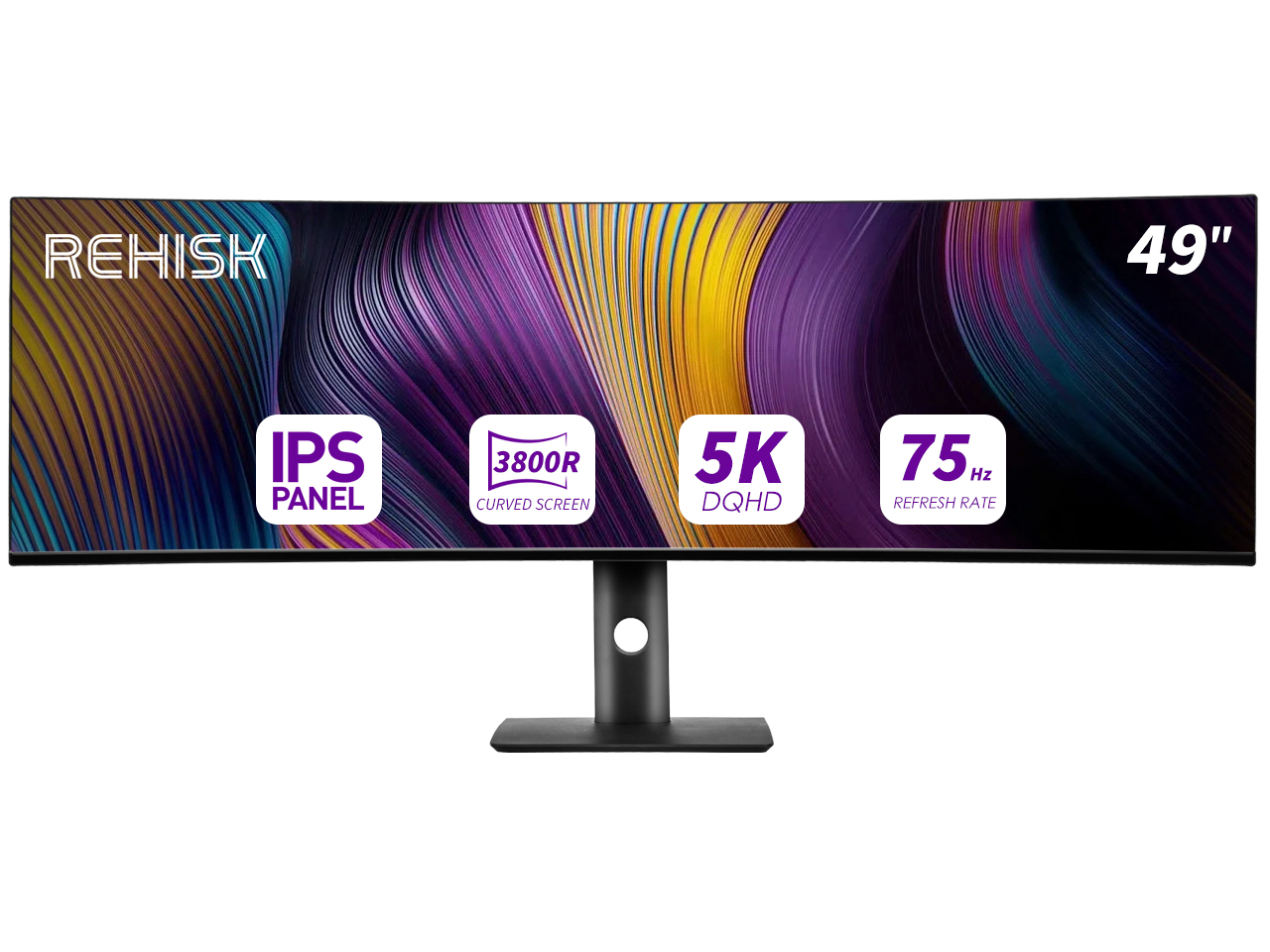 REHISK 49" IPS panel Super Ultra-Wide HDR Curved Gaming Monitor - 32:9 ...