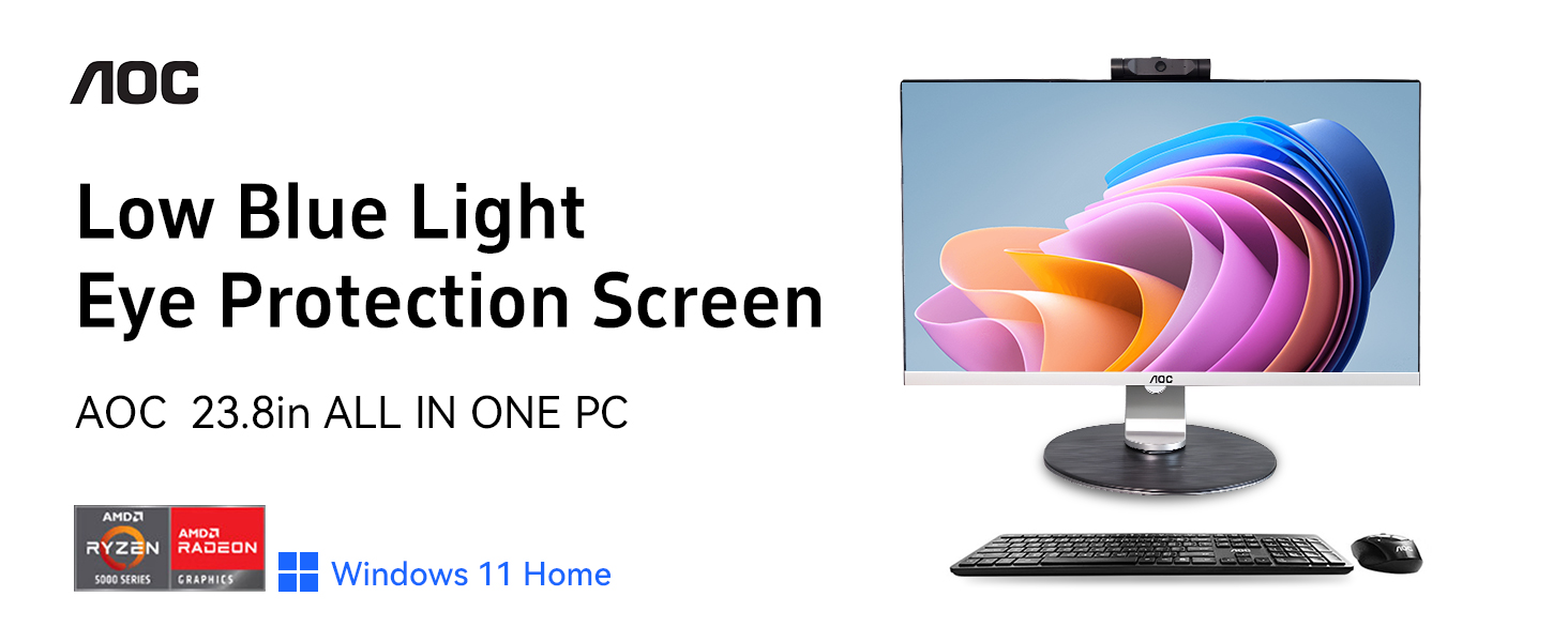 AOC All-in-One Business Desktop 23.8" FHD Display AMD R5 5600G ...