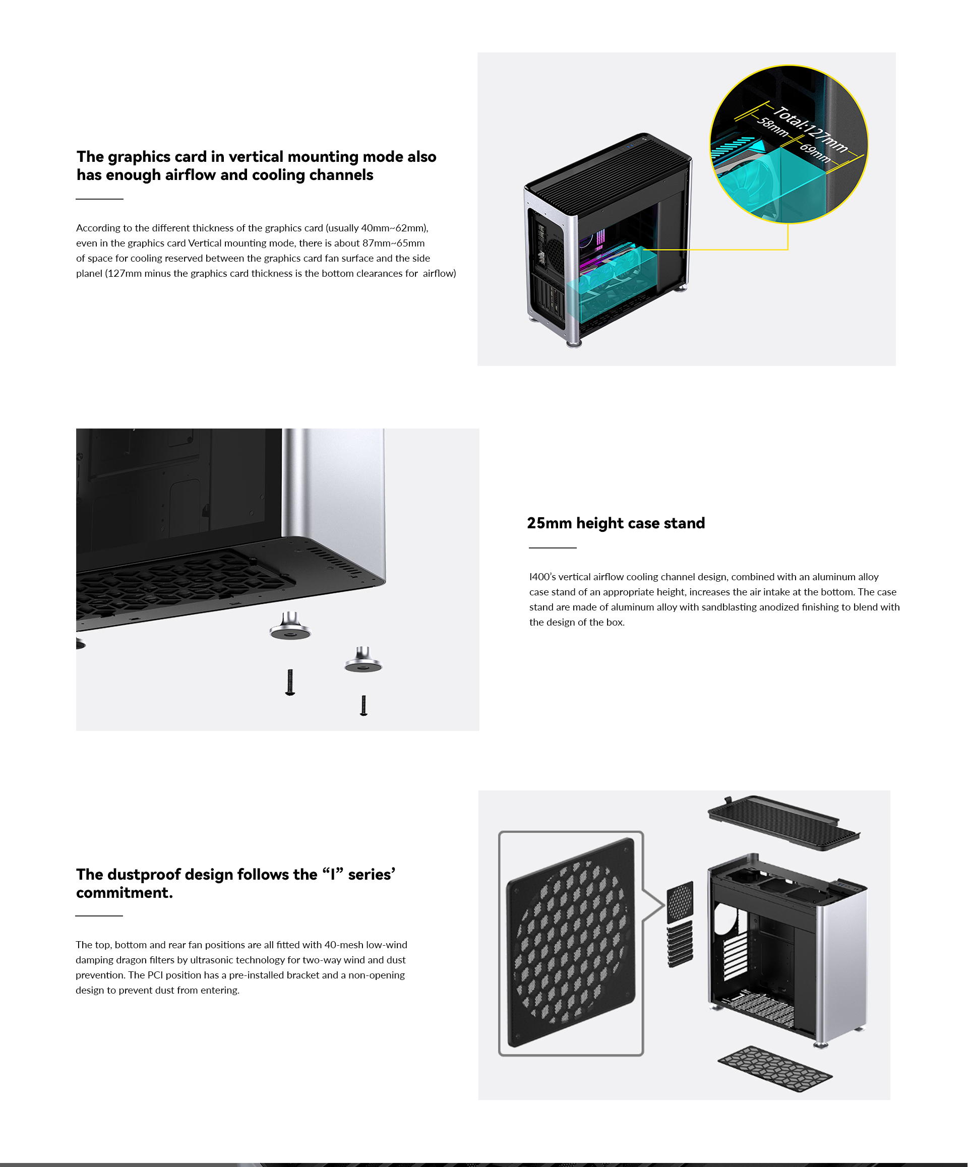 JONSPLUS i400 SG ATX Mid Tower Computer Case,Simplicity Design Glass ...