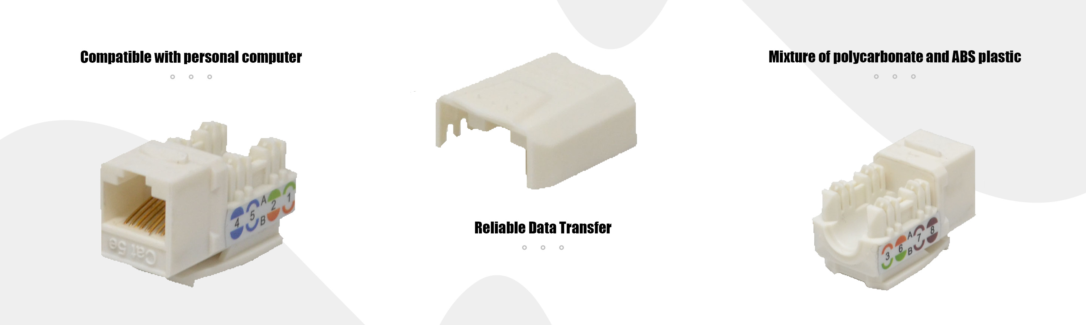 25 pack lot Keystone Jack Cat5e White Network Ethernet 110 Punchdown ...