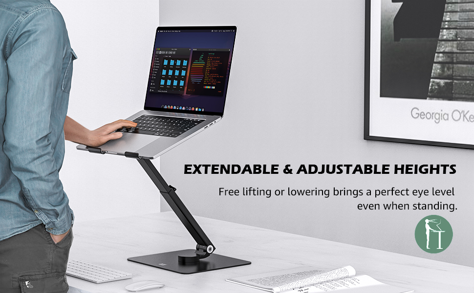 Minthouz Laptop Stand For Desk, with 360° Swivel, Laptop Riser Computer ...