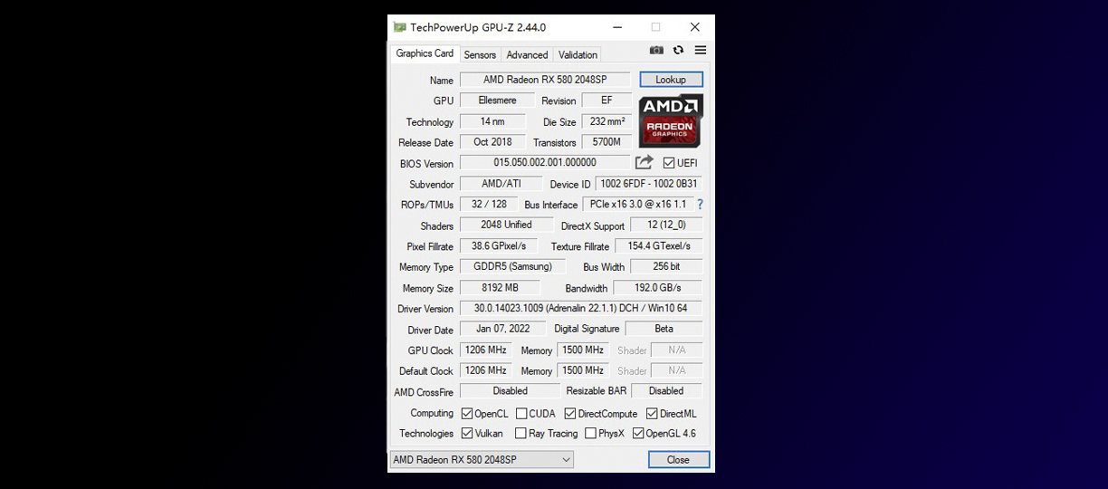 CORN Radeon RX 580 8G D5 Graphics Card, 8GB 256-bit GDDR5, Support PCI ...