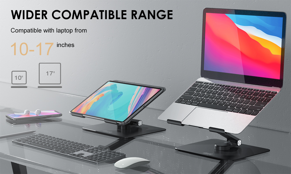 Minthouz 360 Rotating Laptop Stand for Desk Adjustable Height Swivel ...