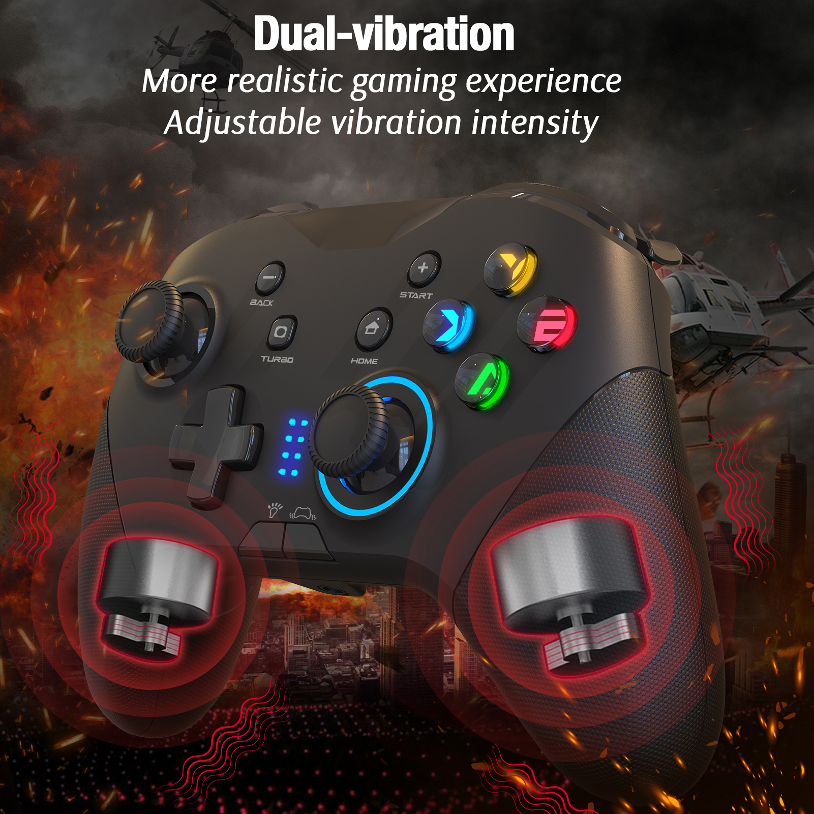 Wired Gaming Controller, PC Gamepad Joystick, Dual Vibration ...