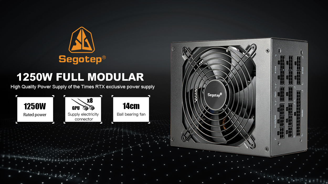 Segotep 1250W Power Supply Fully Modular 80+ Gold PSU with 140mm Dbb ...