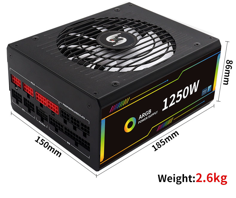 T.F.SKYWINDINTL ATX 3.0 PCIe 5.0 1600W Power Supply PC Active PFC ...