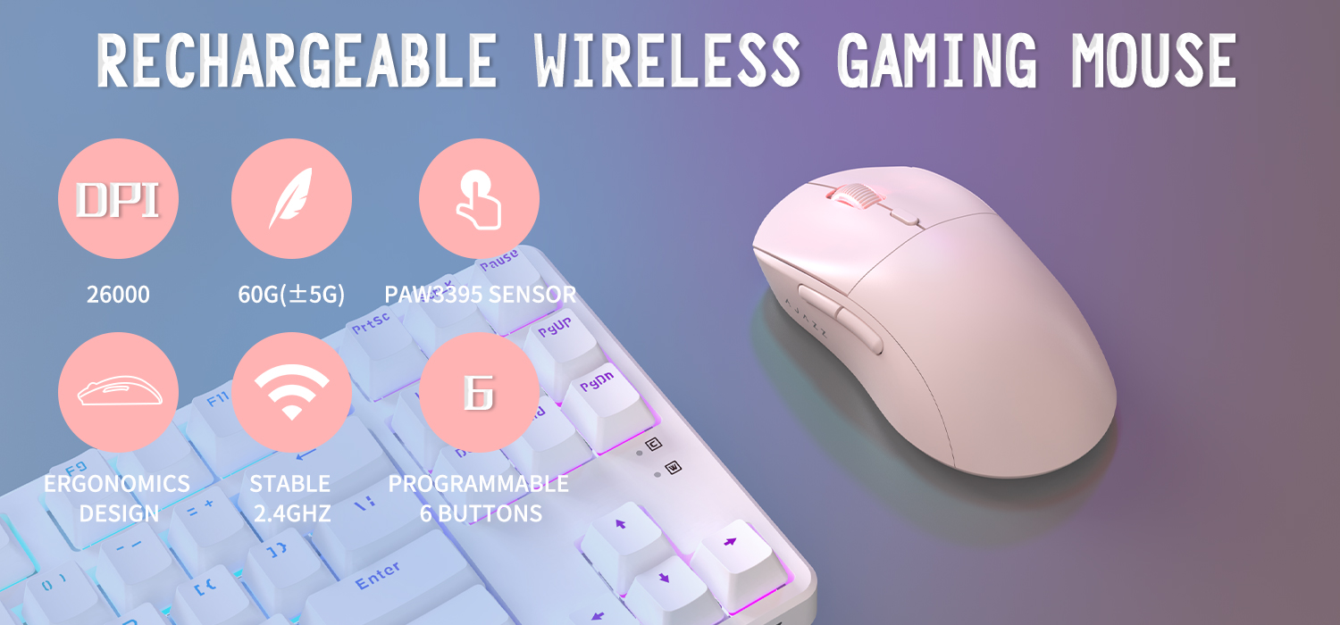 Ajazz AJ199 60G Ultra Lightweight Wireless Gaming Mouse | Programmable ...
