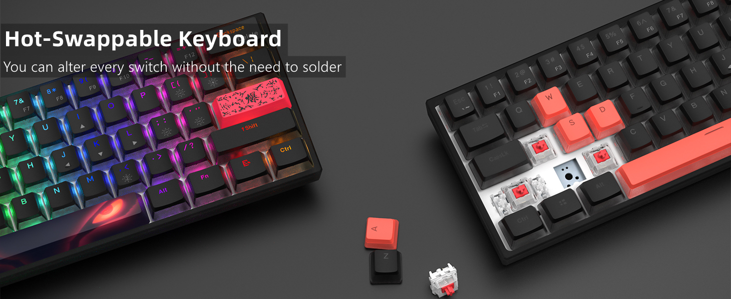 Womier 60% Mechanical Keyboard Hot-Swappable Ultra-Compact RGB Gaming ...