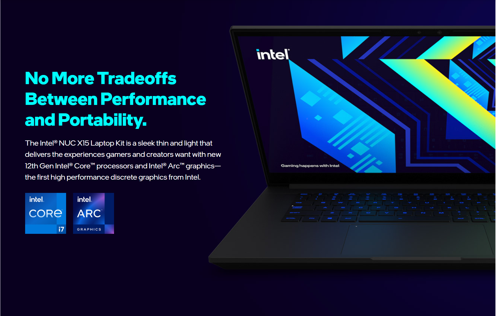 Intel NUC X15 - 15.6" 144Hz -Intel Core i7 12th Gen 12700H(2.30GHz) - Intel ARC A730M 12G GPU ...