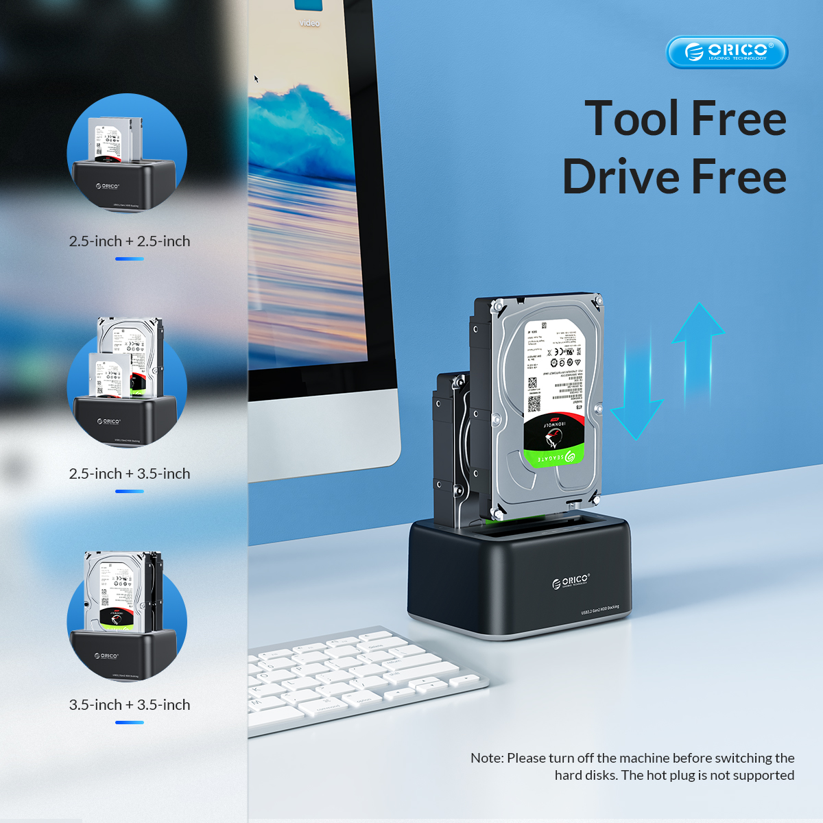 ORICO SATA to Type-C HDD Docking Station Super Speed 6Gbps External ...