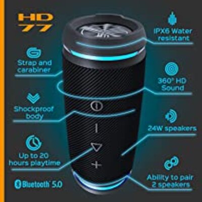 TREBLAB HD77 - Ultra Premium Bluetooth Speaker - Loud 360° HD Surround ...