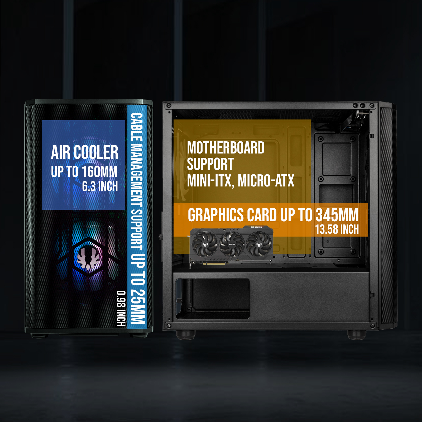 BitFenix Nova Mesh mATX (Micro ATX, Mini ITX) PC Gaming Case ARGB ...