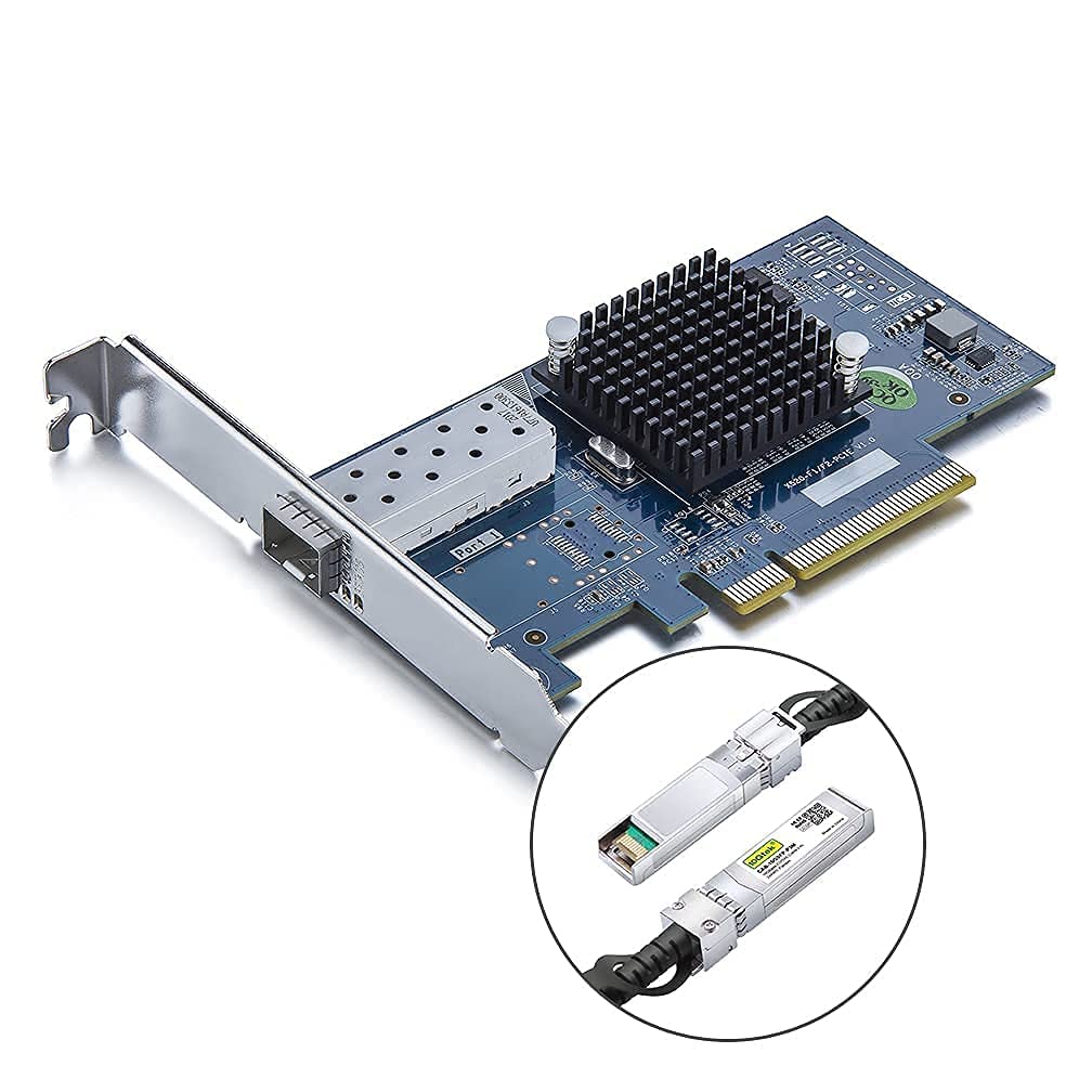 For Intel X520-DA2 (Intel 82599ES) 10G Ethernet Network Adapter PCIe X8 SFP Port with 2 pcs SFP+ ...