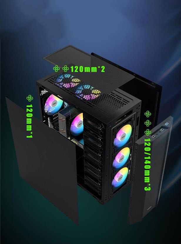 ALAMENGDA BD-1 Airflow ATX Mid-Tower Case, Multi-HDD Drive Server Case ...