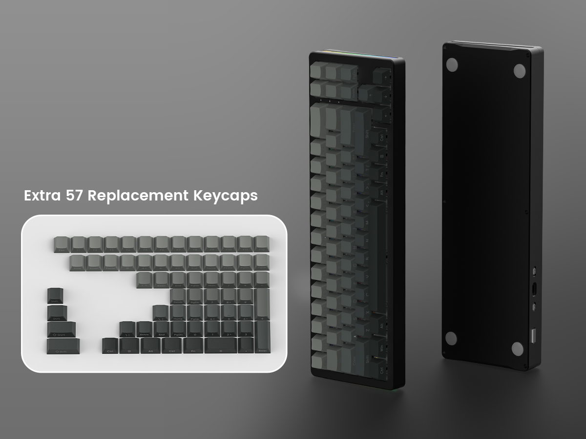 Womier S-K71 68% aluminum three-mode washer blue mechanical keyboard Black - Newegg.com