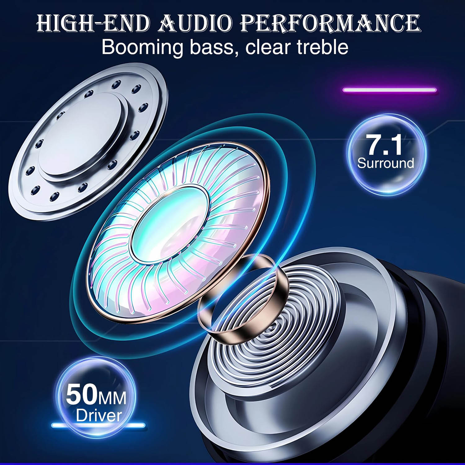 AJ08 RGB Gaming Headset with Microphone for Pc, Xbox One Series X/s, Ps4, Ps5, Switch, Stereo ...