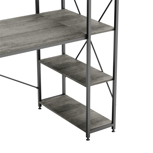 Bestier 63 Inch Computer Desk with Storage Shelves, Modern Bookshelf ...