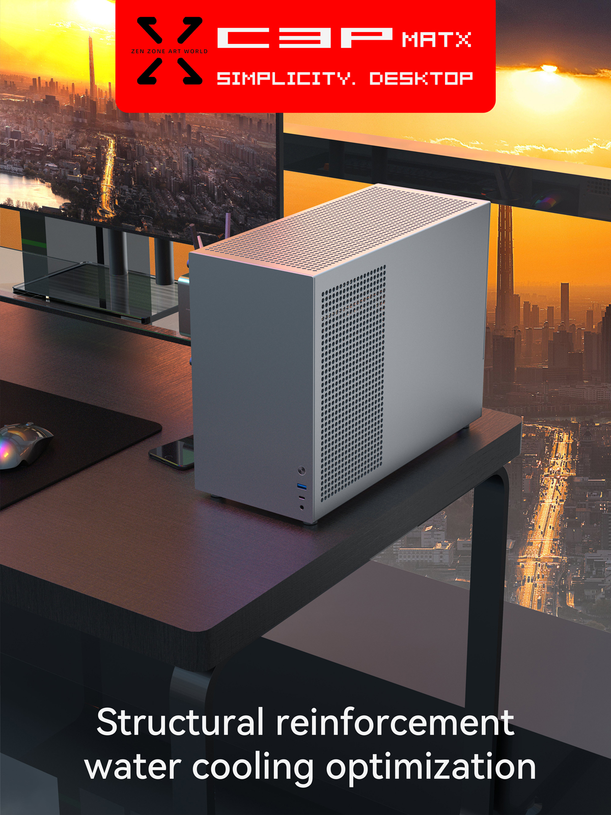 ZZEW C3P MATX/ITX Computer Case, Silver Full Aluminum Micro ATX Mini ...