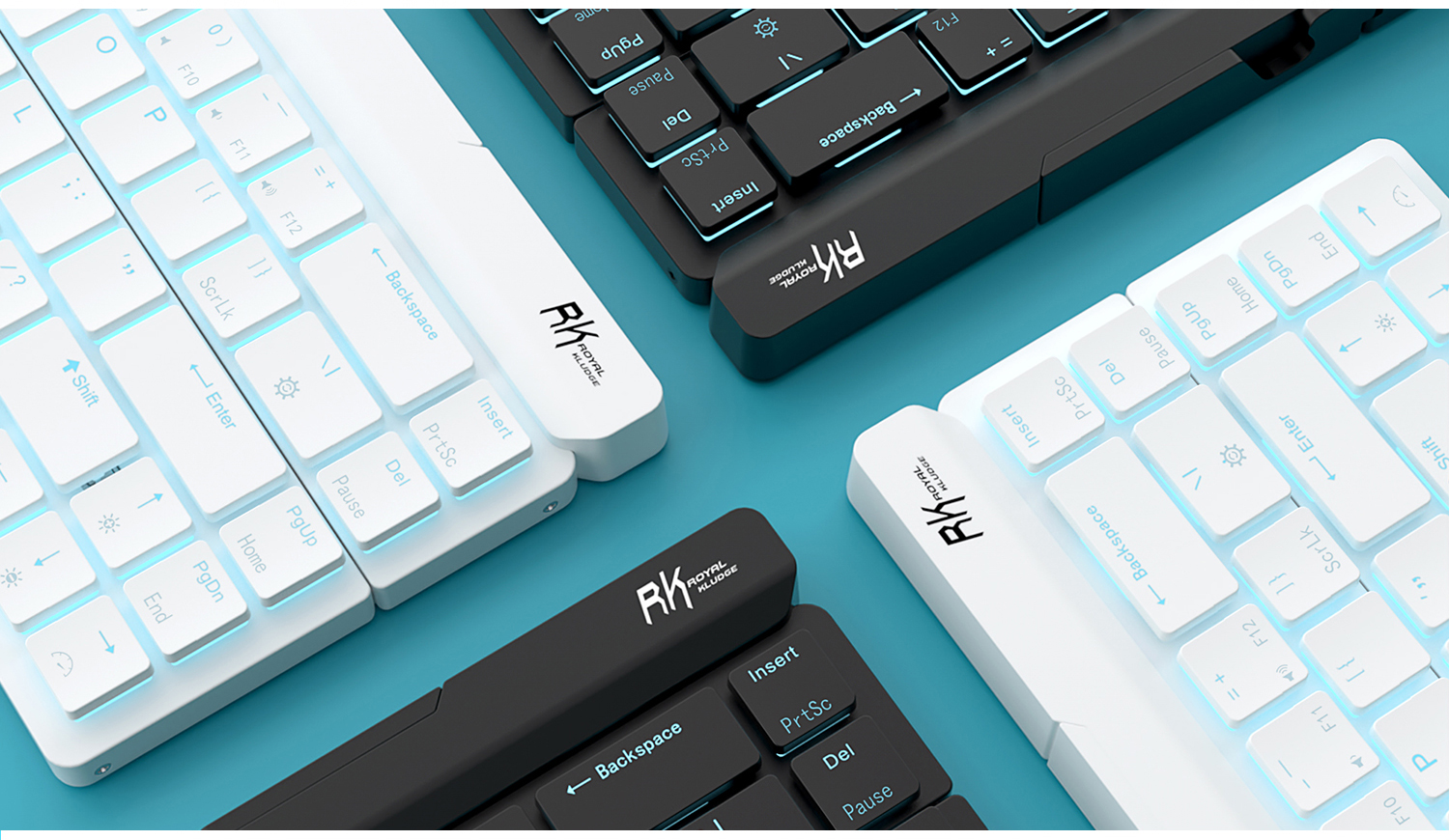 RK Royal Kludge RKF68 Foldable Mechanical Keyboard Dual Mode Wireless ...