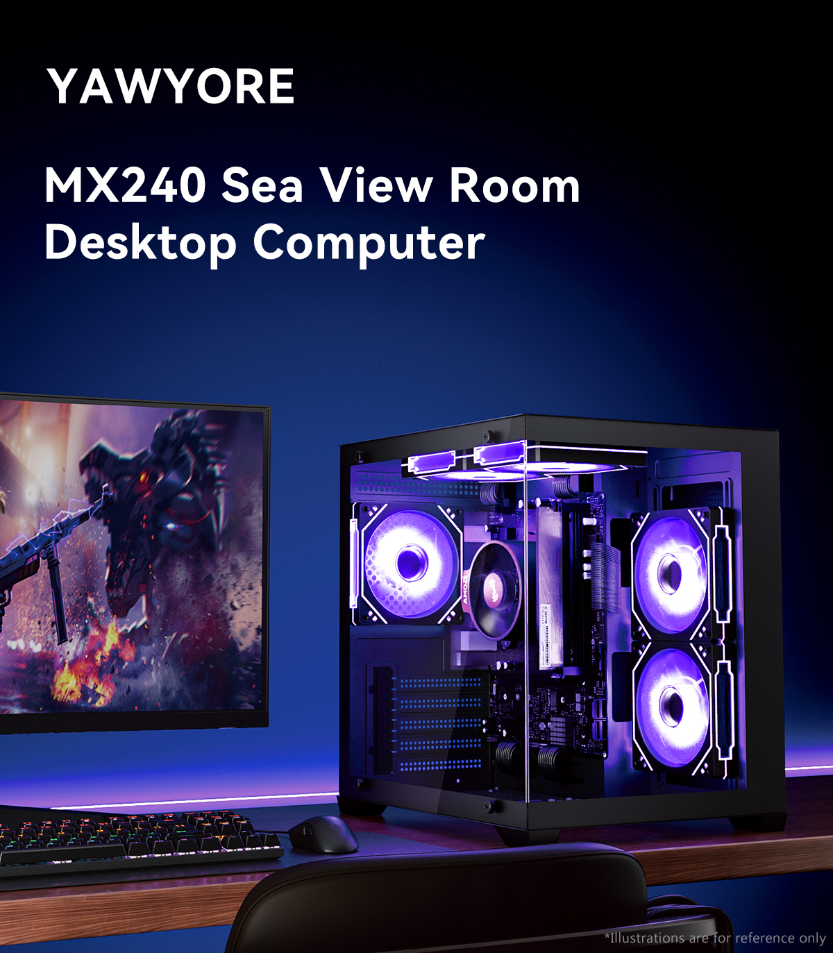 YAWYORE Gaming Desktop Computer PC,AMD Ryzen 5 5600GT,16GB RAM and 1TB ...