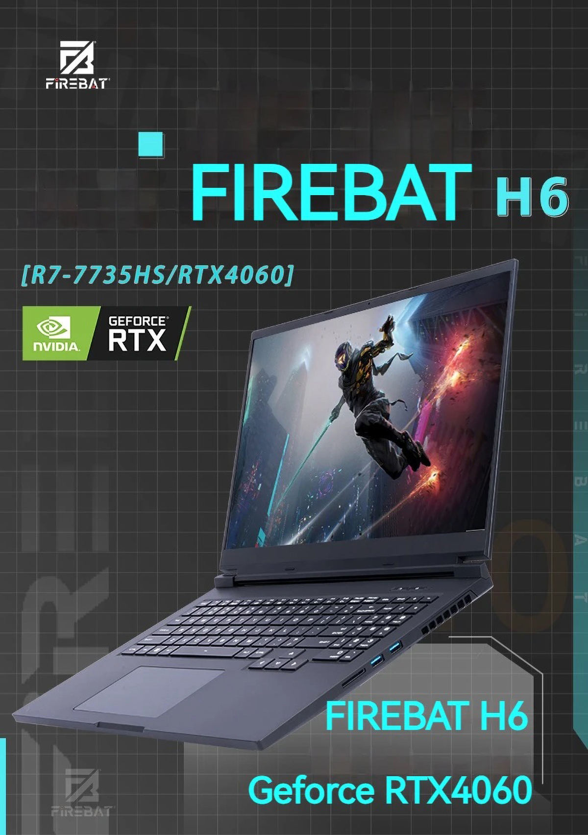 FIREBAT H6 16" 240Hz IPS - AMD Ryzen 7 7000 Series 7735HS(3.2GHz ...
