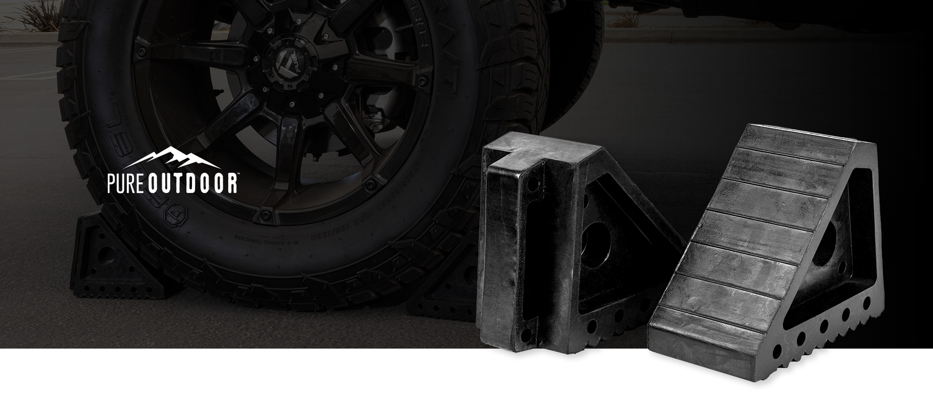 Monoprice Solid Rubber Wheel Chocks (2-Pack) 3 Ton Weight Capacity ...