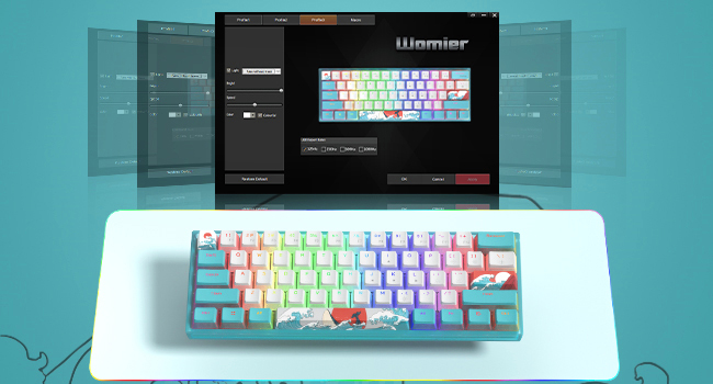 Womier 60% Percent Keyboard, WK61 Mechanical RGB Wired Gaming Keyboard ...