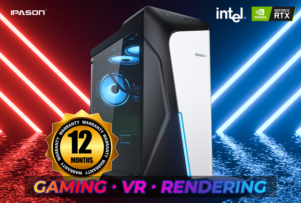IPASON - Gaming Desktop - intel 12th i5 12600KF (10 Core up to 4.9GHz) - ASUS GeForce RTX 3060 ...