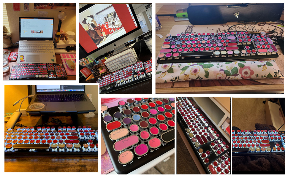 Zhhcyyds K520 Lipstick Typewriter Style Mechanical Gaming Keyboard ...