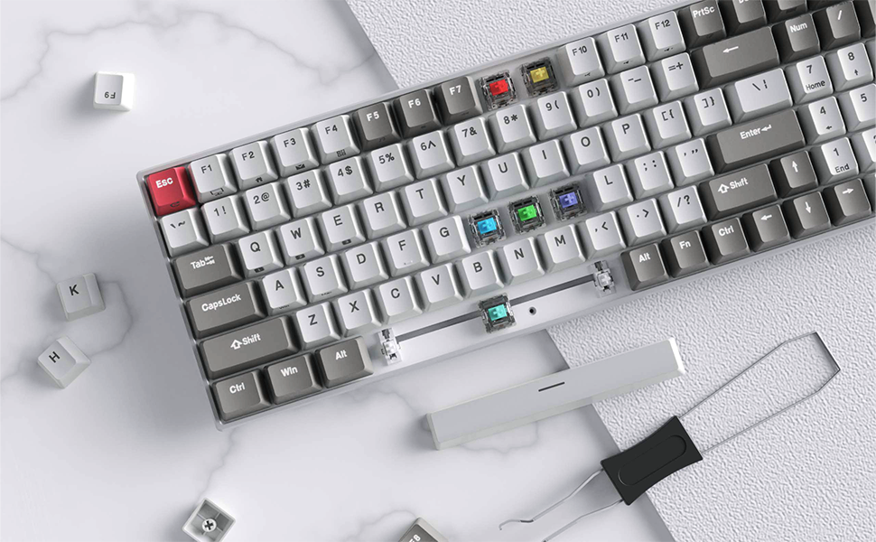 RK ROYAL KLUDGE RK100 2.4G Wireless/Bluetooth/Wired RGB Mechanical ...