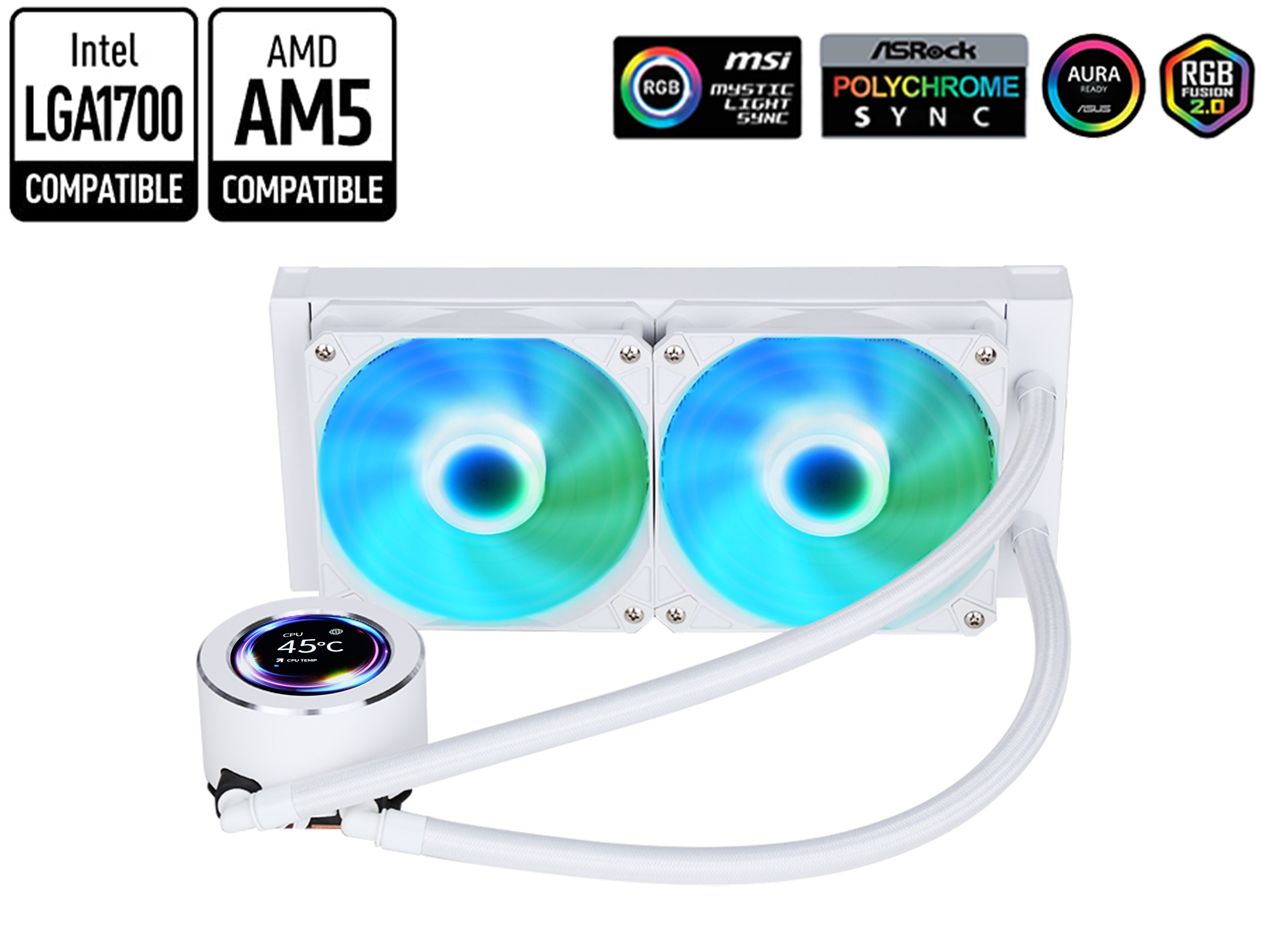 SAMA 240mm ARGB CPU Liquid Cooler With LCD Screen Temperature Display ...