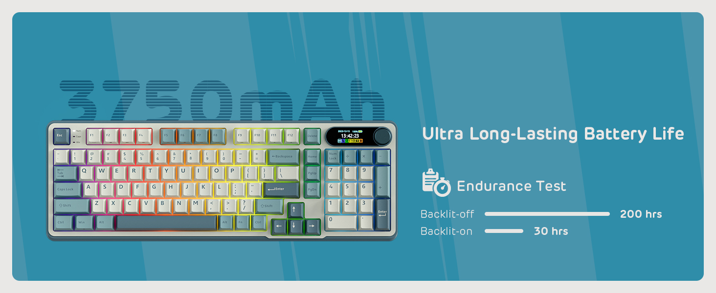 RK ROYAL KLUDGE S98 Mechanical Keyboard Smart Display & Knob Top Mount ...