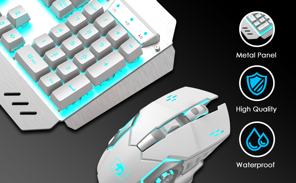 Zhhcyyds K680 Wireless Keyboard and Mouse,RGB LED Backlit Rechargeable ...