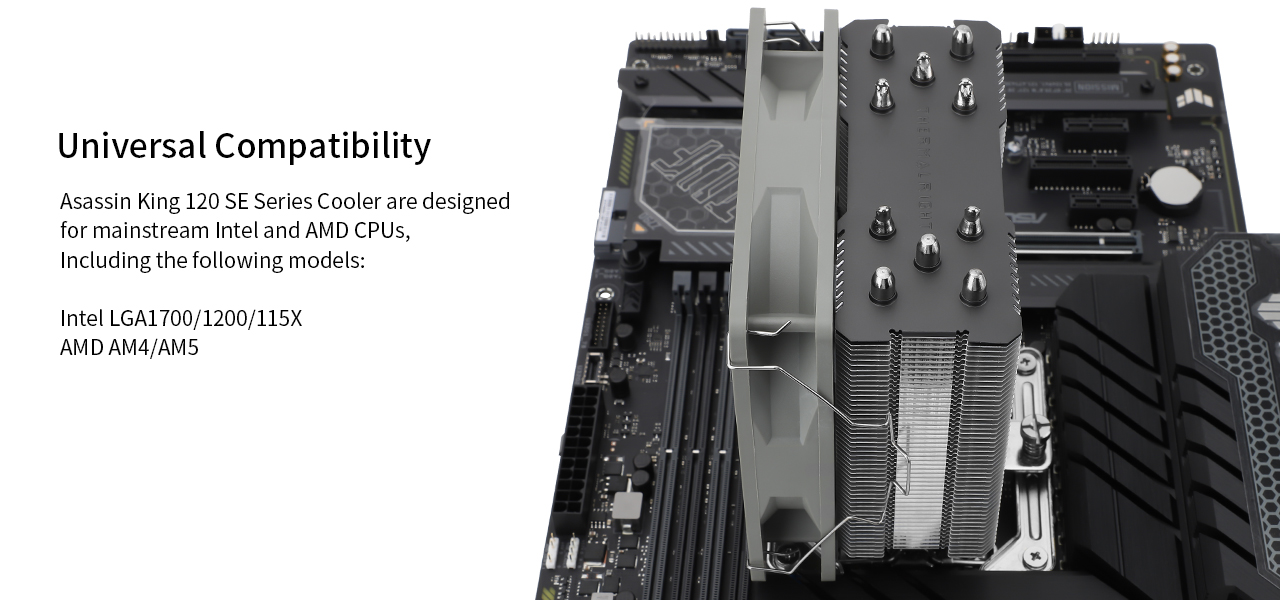 Thermalright Assassin King 120 SE CPU Air Cooler, AK120 SE, 5 Heatpipes ...