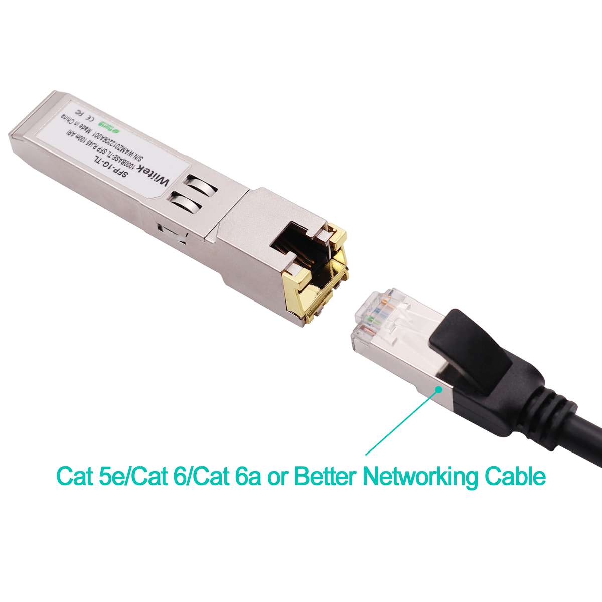 1.25G SFP-T, 10/100/1000BASE-T Gigabit Copper SFP, Wiitek SFP to RJ45 ...