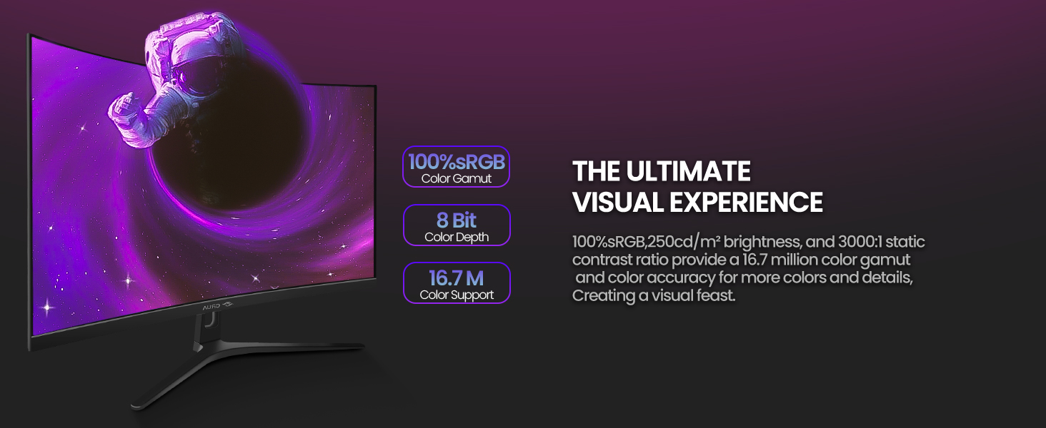 CRUA 32" 180Hz Curved Gaming Monitor,1800R Display,1ms(GTG) Response ...