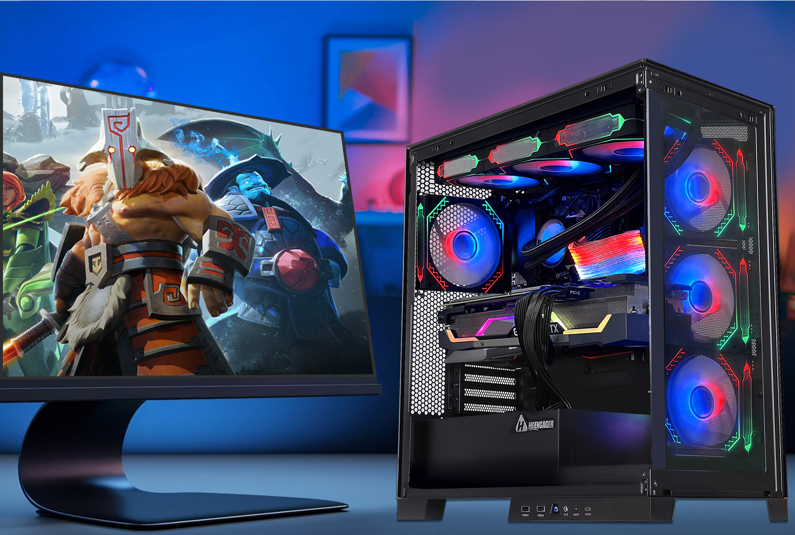 Hoengager Ocean Park Desktop-AMD Ryzen 7 5700X 3.4 GHz 8-Core, 32GB ...