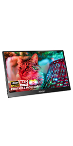 Rehisk 15.6" Portable Monitor with Smart Cover, FHD 1080P Eye Care ...