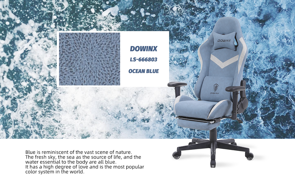 Dowinx Gaming Chair Breathable Fabric Office Chair with Massage Lumbar ...