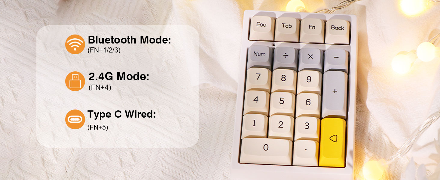 EPOMAKER TH21 21 Keys Hot Swap 2.4Ghz/Bluetooth 5.0/Wired Programmable ...