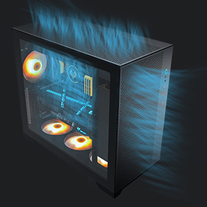 Vetroo AL-MESH-7C Compact ATX PC Case, Front Power Supply, Top 360mm ...