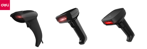 Deli Handheld Barcode Scanner 1D Red Light Reader Recognition with USB ...