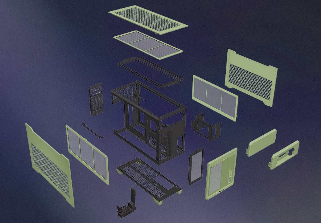 Thermaltake TR100 Mini-ITX Matcha Green Computer Case CA-11A-00SENN-00 ...