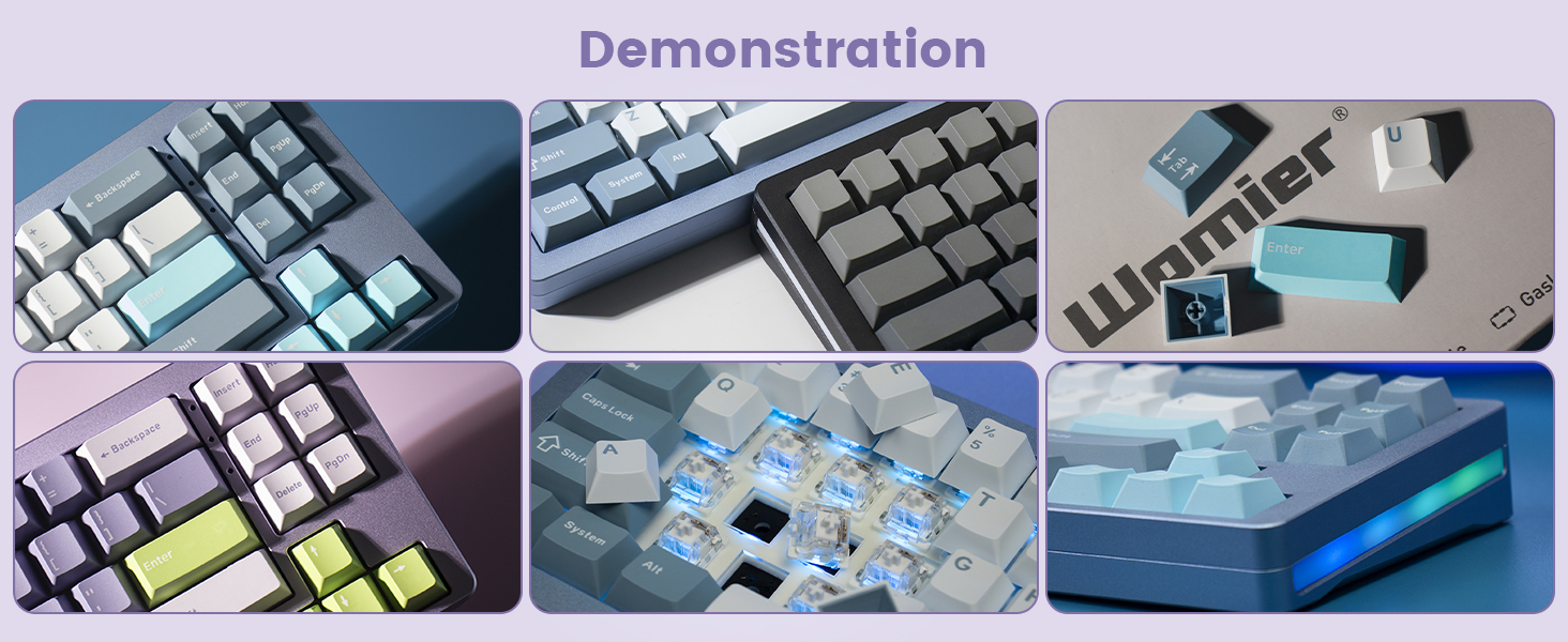 Womier S-K71 68% aluminum three-mode washer blue mechanical keyboard Purple - Newegg.com