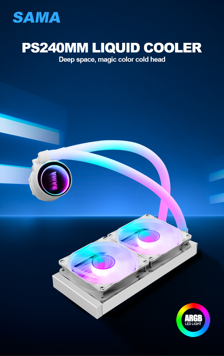 SAMA 240mm Cpu Liquid Cooler ARGB 240 AIO With Infinity Mirror Aluminum ...