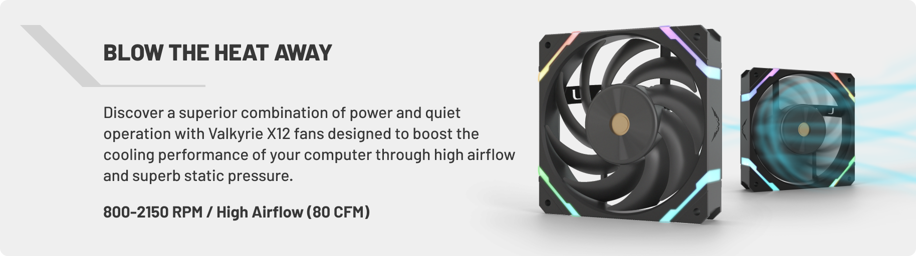 Valkyrie X12 Black PC Case Fan - 120mm - High Performance - aRGB LED ...